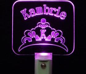 Personalized Princess Crown Led Night Light on Luulla